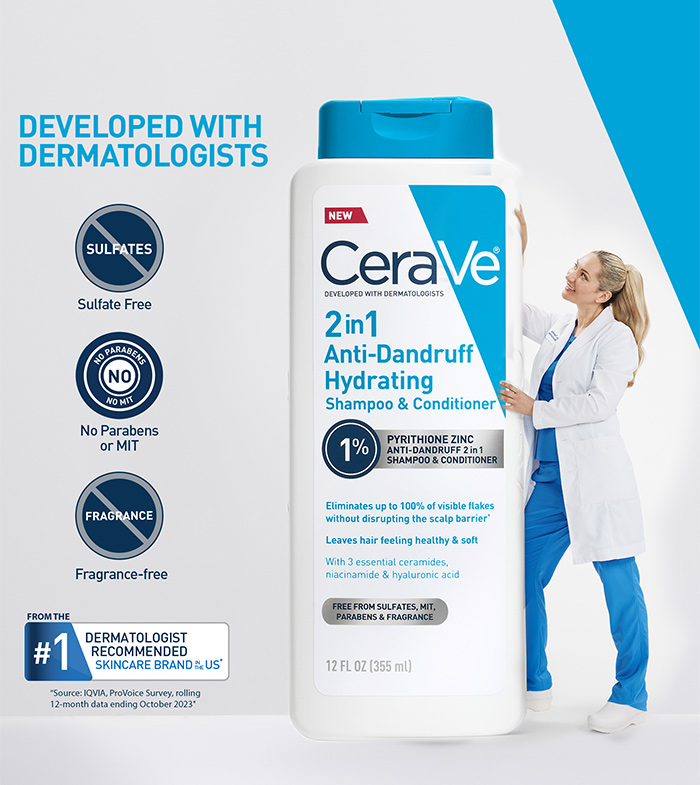 2-in-1 Anti-Dandruff Hydrating Shampoo & Conditioner | CeraVe