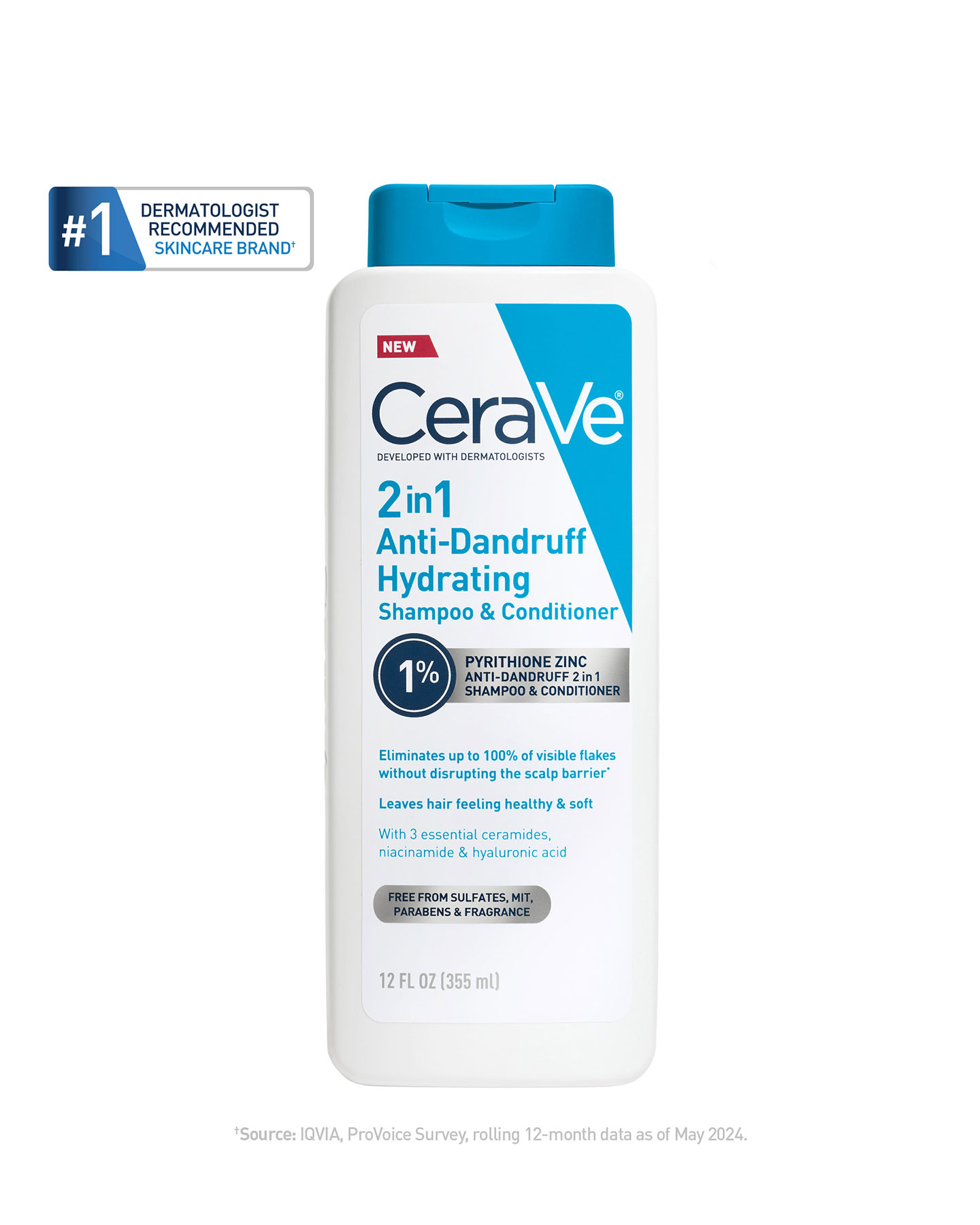 2-in-1 Anti-Dandruff Hydrating Shampoo & Conditioner | CeraVe