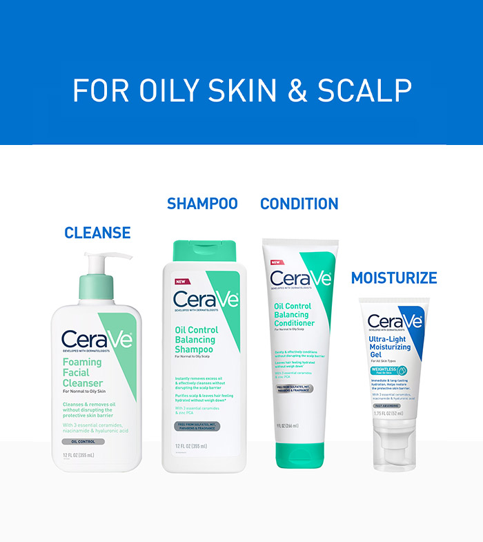 Oil Control Balancing Shampoo for greasy, oil-prone hair | CeraVe