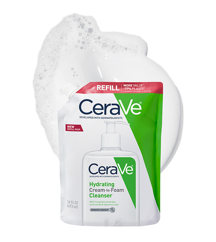 Hydrating Cream-to-Foam Facial Cleanser Refill Pouch | Cerave