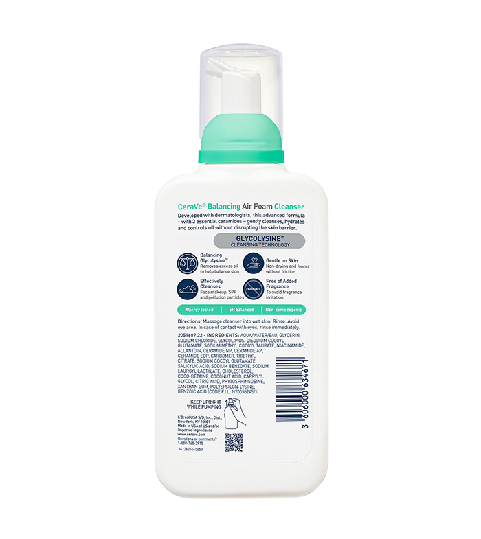 Foam Cleanser for Combination Skin | CeraVe Balancing Air Foam Facial ...