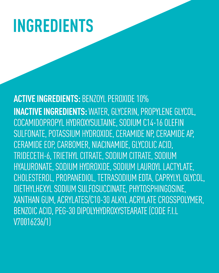 Acne Foaming Cream Wash | 10% Benzoyl Peroxide | CeraVe