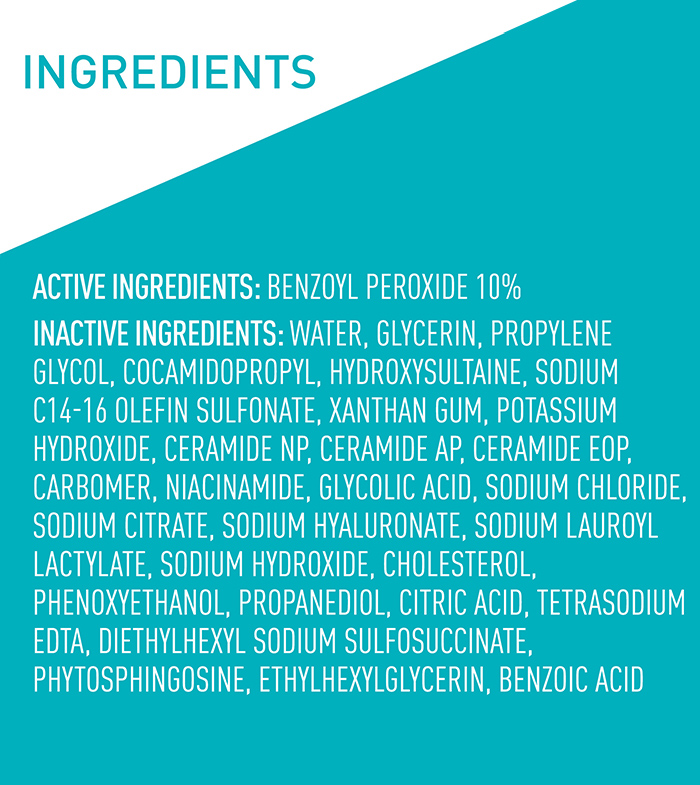 Acne Foaming Cream Wash with Benzoyl Peroxide | CeraVe