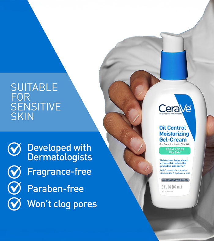 Oil Control Gel-Cream Moisturizer for Oily Skin | CeraVe