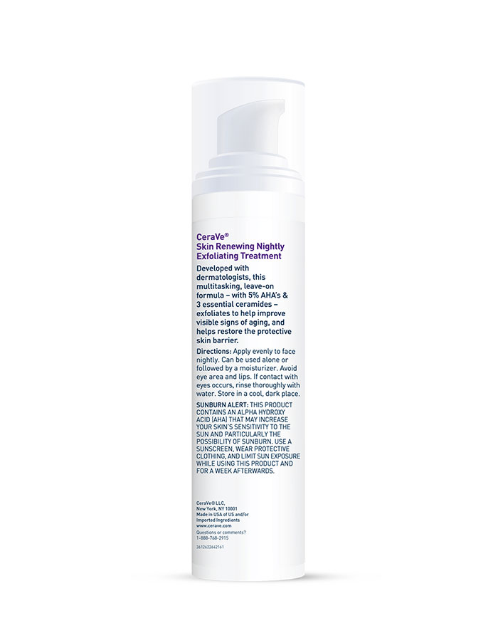 Skin Renewing Nightly Exfoliating Treatment | AHA Night Serum | CeraVe Skin Renewing Nightly Exfoliating Treatment | AHA Night Serum | CeraVe