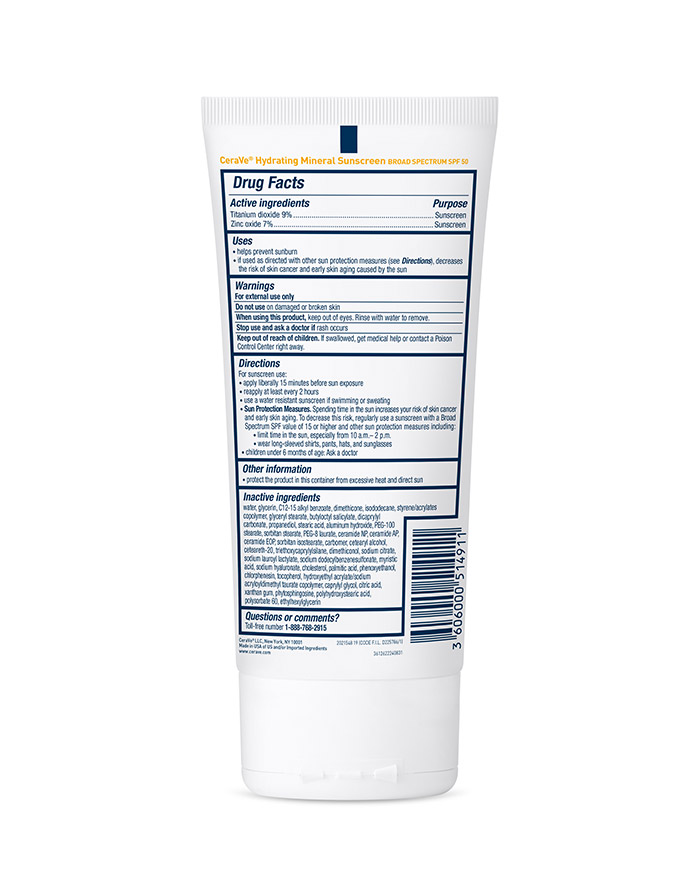Hydrating Mineral Sunscreen Body Lotion SPF 50 | CeraVe Hydrating Mineral Sunscreen Body Lotion SPF 50 | CeraVe