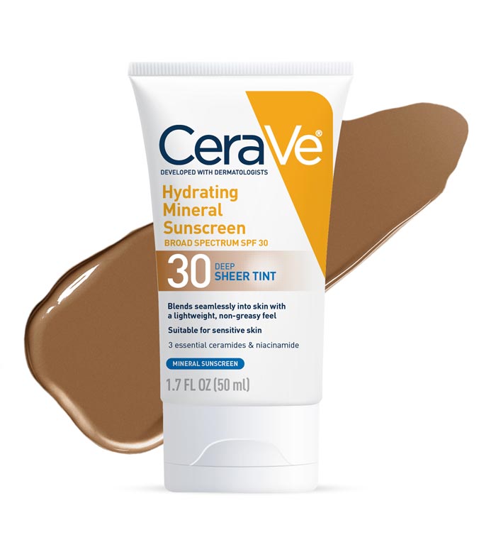 Hydrating Mineral Tinted Sunscreen for Face SPF 30 | CeraVe