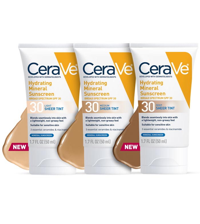 Hydrating Mineral Tinted Sunscreen for Face SPF 30 | CeraVe