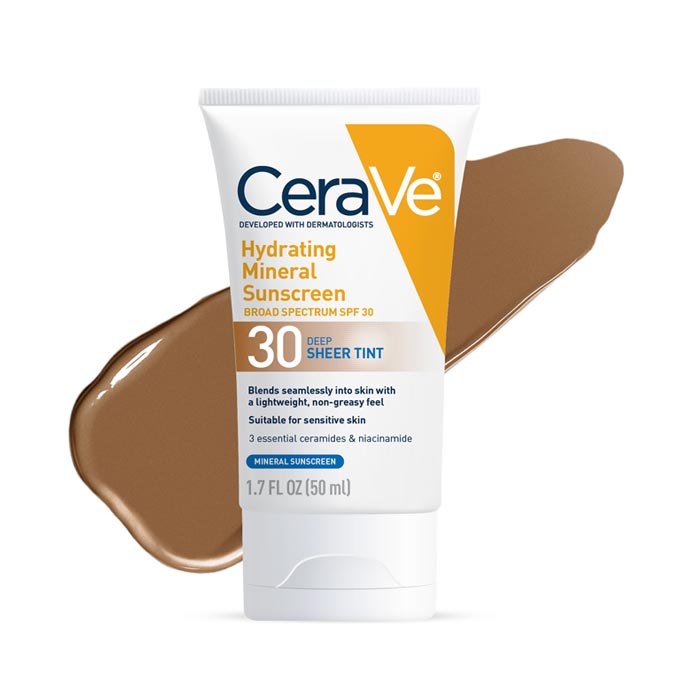 Hydrating Mineral Tinted Sunscreen for Deep Skin | SPF 30 | CeraVe